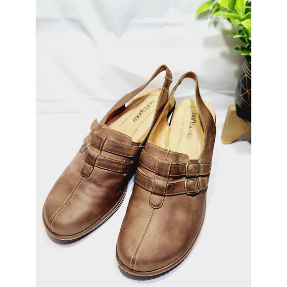 Softspots | Shoes | Softspots Womens Comfort Brown Suede Leather Mules ...